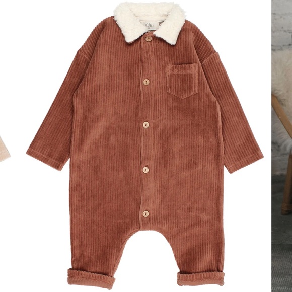 búho | Bottoms | New Bho Indiana Corduroy Sherpa Romper In Rust | Poshmark